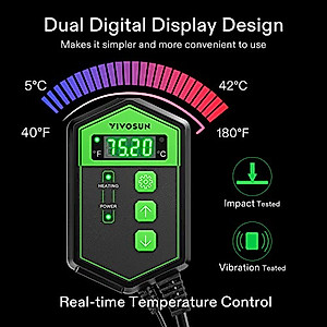 VIVOSUN 10"x20.75" Seedling Heat Mat and Digital Thermostat Combo Set MET Standard