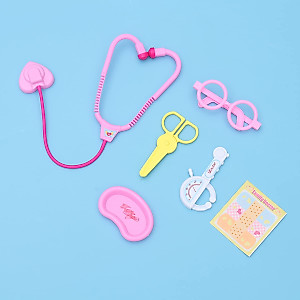 ibasenice Kids Educational Toys Kids Doctor Play Kit 14 Pieces Pretend Play Doctor Set Role Play Doctor Kit Toys Carry Case for Toddlers and Kids Kids Makeup Set