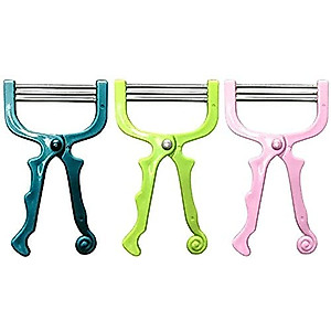 Facial Hair Remover Tool Face Beauty 3 Spring Threading Stick Applicator Spatula Removal Epilator Safety Without Injury (Light Green)