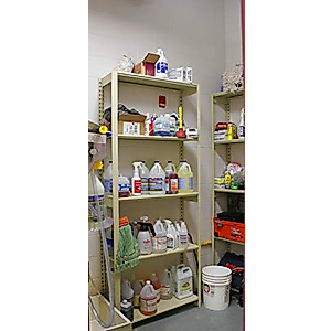 Aurora Quik-Lok Shelving [ Adjustable, Easy-to-Assemble Open Shelving ] Starter Unit | 6 Openings | 76" Tall | 18" Deep | Gray Mist