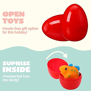 JOYIN 6 Pcs Pre-Filled Easter Eggs with Light-up Floating Dinosaur Bath Toys for Kids Toddlers Easter Eggs Hunt, Basket Stuffers/Fillers, Party Favor, Classroom Prize Supplies