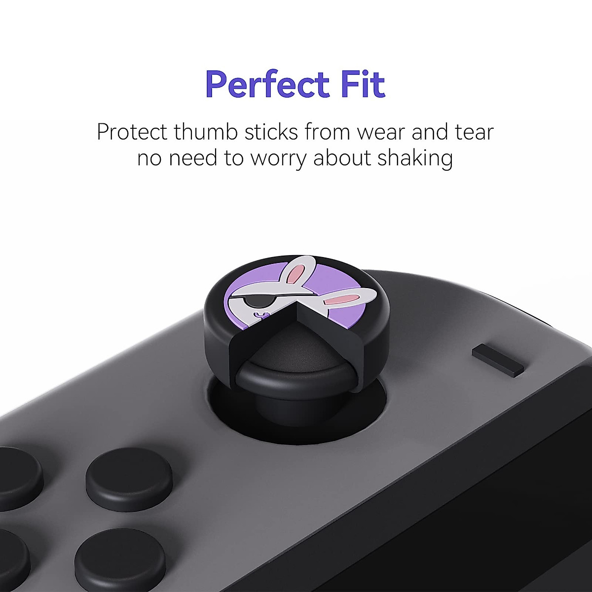 GeekShare Bandage Rabbit Thumb Grip Caps, Soft Silicone Joystick Cover Compatible with Nintendo Switch/OLED/Switch Lite,4PCS