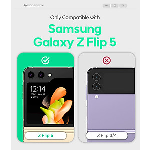 GOOSPERY Wallet Case Compatible with Galaxy Z Flip 5 Case, Detachable Card Holder 2 Card Pocket Storage Premium PU Leather Adjustable Cross-Body Strap Attached Earbud Cord Organizer - Grey