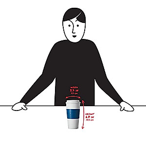 Copco 2510-9966 Acadia Double Wall Insulated Travel Mug with Non-Slip Sleeve, 16-Ounce, Blue