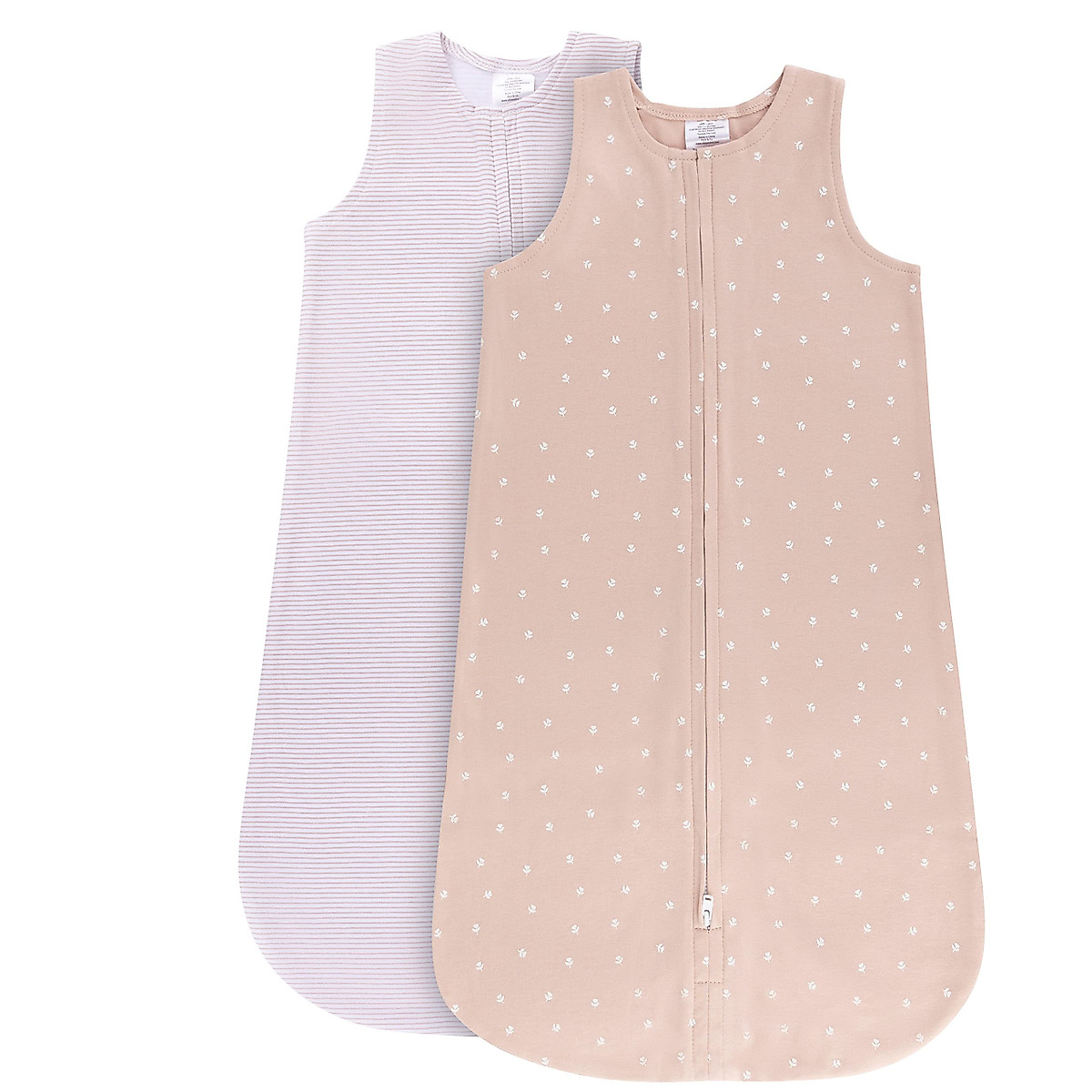 Ely's & Co 100% Cotton Wearable Blanket Baby Sleep Bag 2 Pack (3-6 Months, Blush)