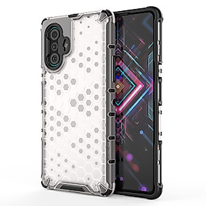 Pzwoxukhov Compatible with Redmi K40 Gaming / K40 Gaming Edition Case Cover,Compatible with Xiaomi Poco F3 GT Honeycomb Anti-Drop Shock-Absorbing Case White