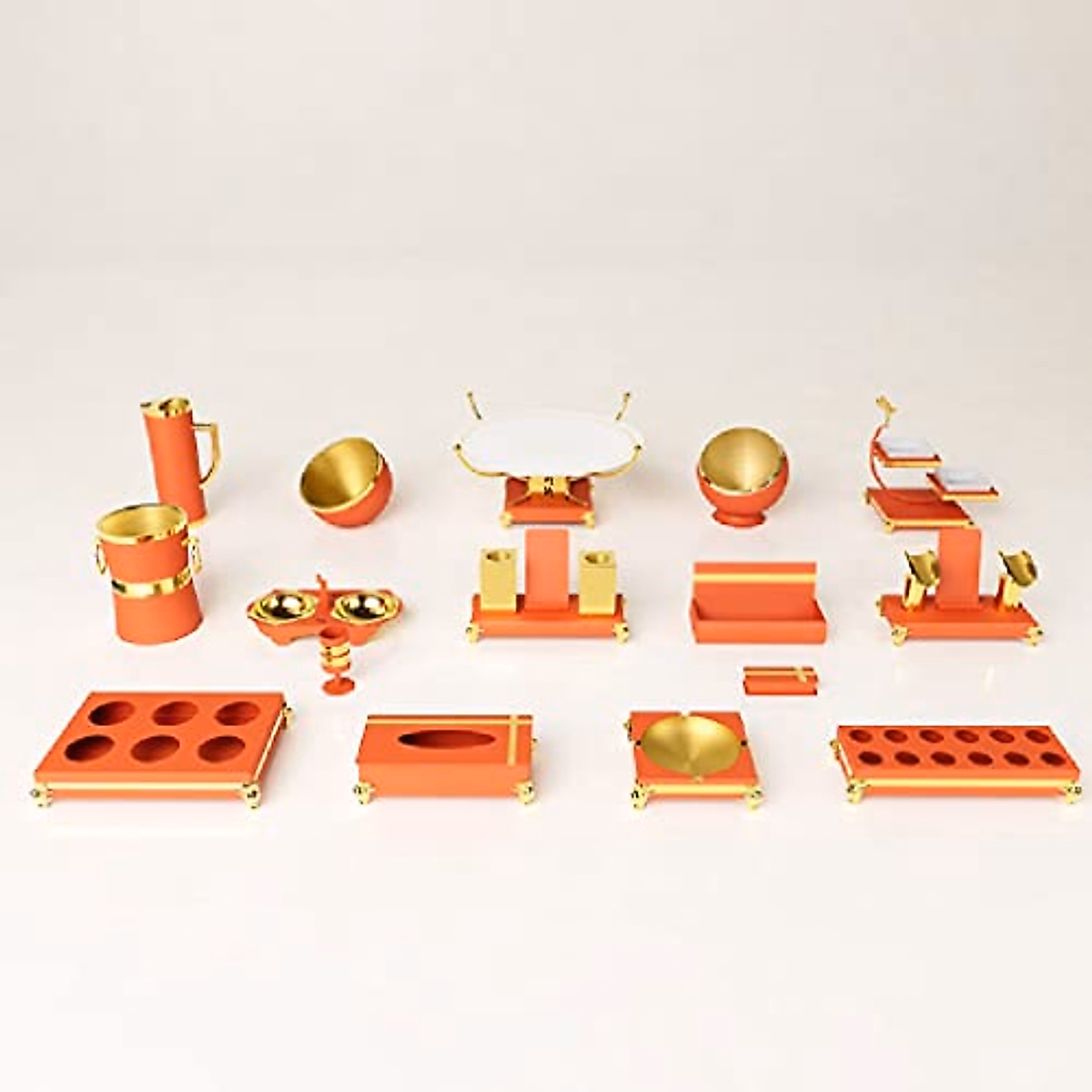 YFZMD Ktv Table Supplies Full Set of Fruit Plate Ice Bucket Microphone Holder Toothpick Cup Tissue Box Stainless Steel