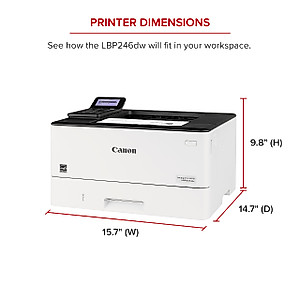 Canon imageCLASS LBP246dw - Monochrome Duplex, Wireless Laser Printer, Single Function, Mobile Ready, with 1 Year Limited Warranty, 42 PPM, White