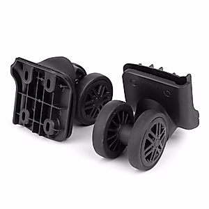 Zoofen Suitcase Wheels Swivel Wheel with Dual-Wheels Luggage Wheels Replacement Suitcase Wheels with 4 Screw Holes (W044-B,2 pcs)