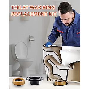 boeemi Toilet Flanges and Wax Rings for Toilets with Extended Flanges and Extra Thick Wax Rings for Floor Exit Toilets New Installation or Reinstallation 4" Waste Line for Plumbing Below Floor