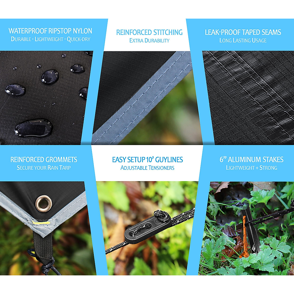 Pro Venture Waterproof Hammock Rain Fly [12ft x 9ft] - Portable Large Camping Tarp - Premium Lightweight Ripstop Nylon Cover - Fast Set Up + Accessories - A Camping Gear Essential! 12x9 ft HEX Shape