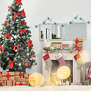 3 Packs Christmas Felt Snowflake Banners and Christmas Felt Ball Garlands Christmas Holiday Party Decorations Santa Festive Party Decor