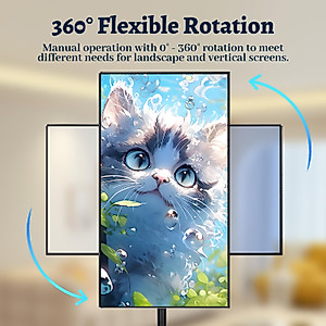 lesolar TV Floor Stand for 12 to 43 inch TVs Tilting Free Standing TV Mount VESA Stand with Height Adjustable and 360 Degree Swivel Floor TV Stand for Bedroom Living Room Corner