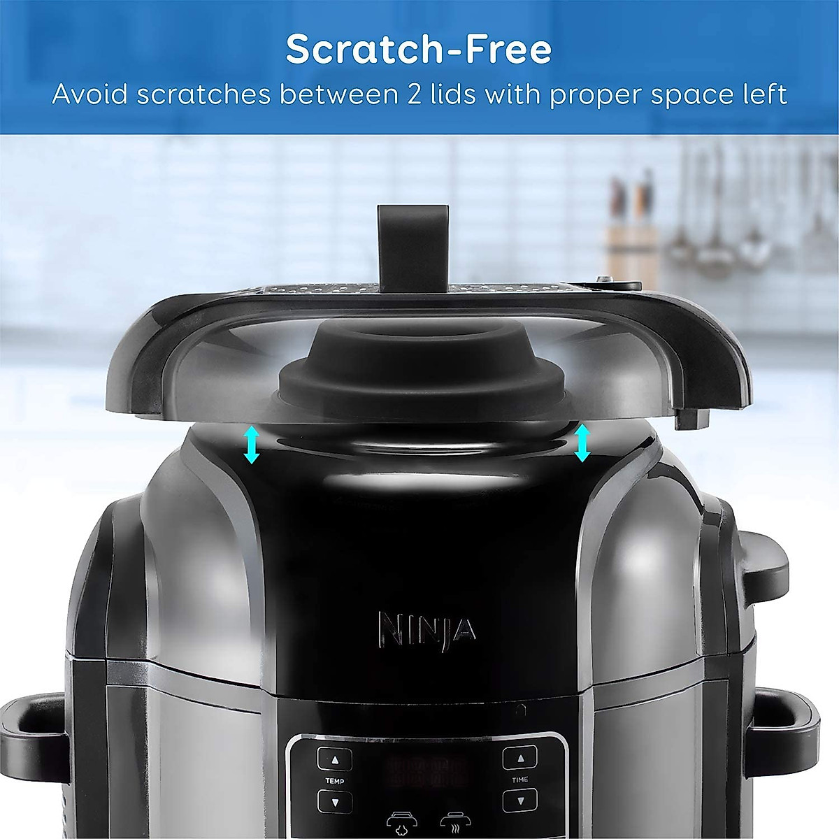 Goldlion Lid Stand Silicone Lid Holder Accessories Compatible with Ninja Foodi Pressure Cooker and Air Fryer 5 Qt, 6.5 Qt and 8 Quart, Black