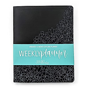 Weekly Planner - Cute Dot Bullet Paper Planner Notebooks and Journal for Women by June and Lucy: Undated 12 Month Dot Grid Appointment Planner, Calendar & Personal Organizer for Women