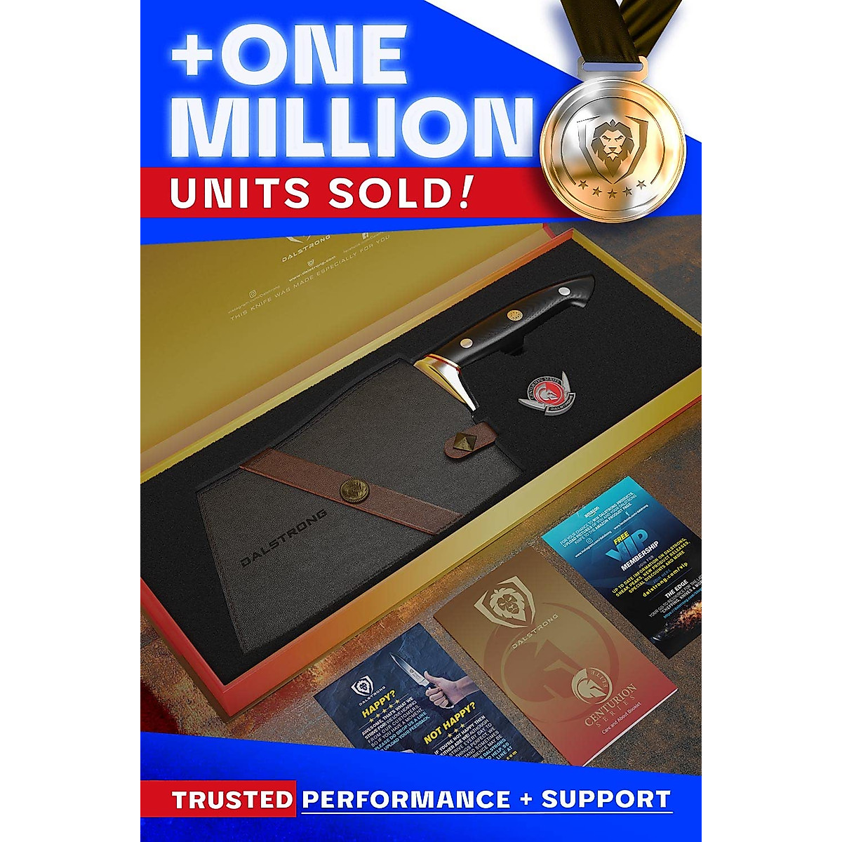 Dalstrong Meat Cleaver Knife - 7 inch - Centurion Series - Swedish 14C28N High Carbon Stainless Steel - G10 Handle - Razor Sharp Giftable Meat Cutting Knife - w/Sheath