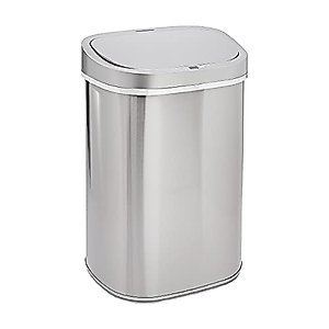Amazon Basics Automatic Hands-Free Stainless Steel Trash Can - 80-Liter, 2 Compartment Bins