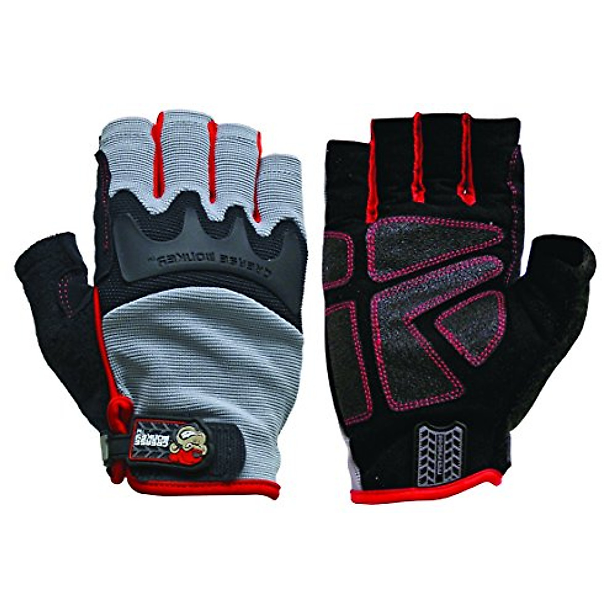GREASE MONKEY 22102-23 Pro Fingerless All Purpose Work Gloves & Workout Gloves, Single Pair, Medium