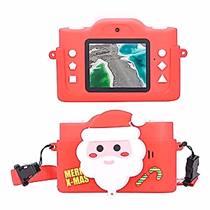 Camera Cartoon Santa Claus Video Dual Camera USB Rechargeable Music Camera for Children and Toddlers Boys and Girls