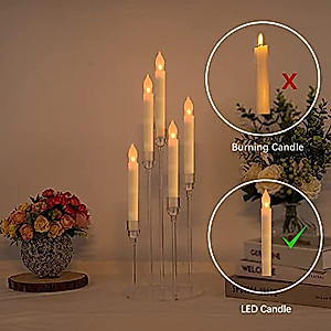 Fullvaseer Acrylic 5 Arms Candle Holder Clear Candelabra Centerpieces for Wedding Living Room Dinner Table Christmas Decoration