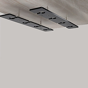 WANLIAN Wine Glass Frame Wall -Mounted Wine Glass Storage Shelf Cabinet Cabinet Cabinet Wine Glass Wine Glass Reserve Hanger Kitchen bar Restaurant Screwdriver Installation (Black 2 Set)