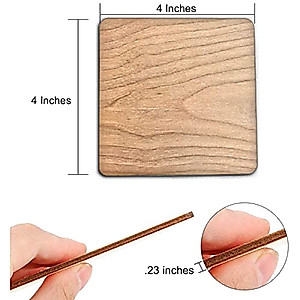 40 Pieces Unfinished Square Blank Wood Pieces 4 x 4 Inches for Coasters, Pyrography, Painting, Writing, Kids Arts and Crafts, STEAM, Decorations, Scrabble Tiles, DIY Crafts
