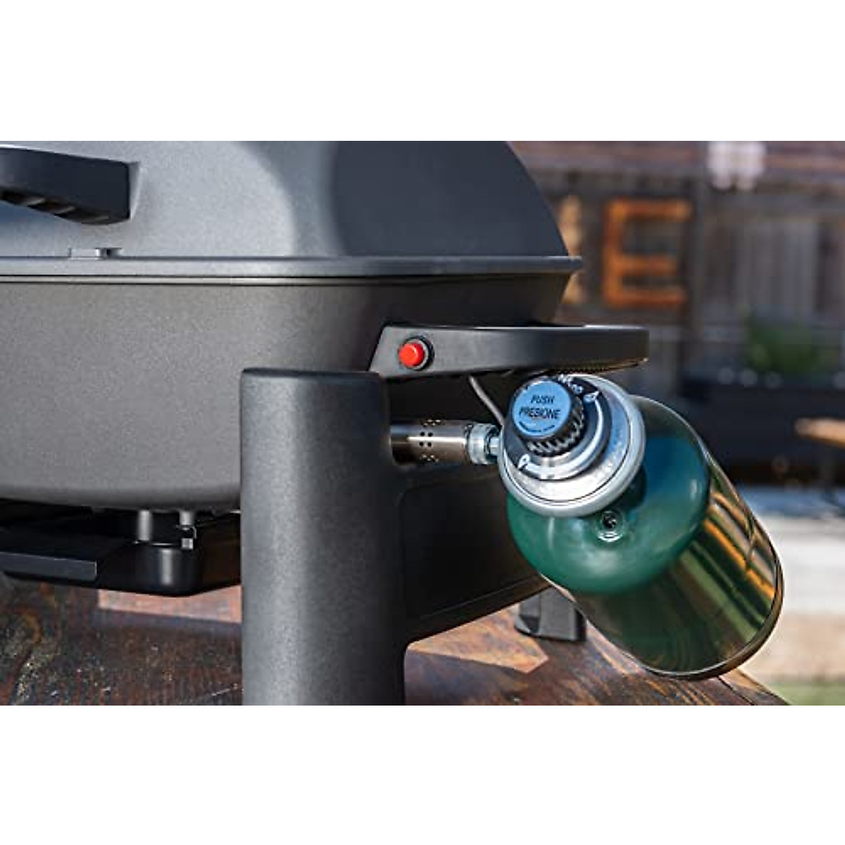 Nexgrill 1-Burner Portable Propane Gas Grill, 10,000BTUs, Perfect for Camping, Outdoor Cooking, Outdoor Kitchen, Patio, Garden, Premium Build and Style, Dark Grey & Black