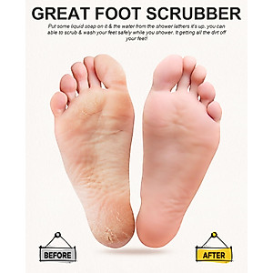 OTHWAY Non Slip Grassy Bathtub Mat : 25.6X13.4 Inches Sturdy But Soft Bath Mat_Quick Drain Shower Floor Mat with Soft Bristles for Scrubbing Feet (Light Blue)