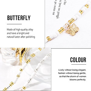 Cosydays Elastic Waist Bead Belly Chain Butterfly Body Beaded African Belly Beads Accessories for Women