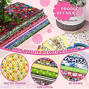 1200 Pcs 4 x 4 Inches Cotton Fabric Bundle Floral Precut Fat Squares Fabric Scraps Cotton Quilting Fat Flower Fabric Patchwork for DIY Craft Sewing Clothing