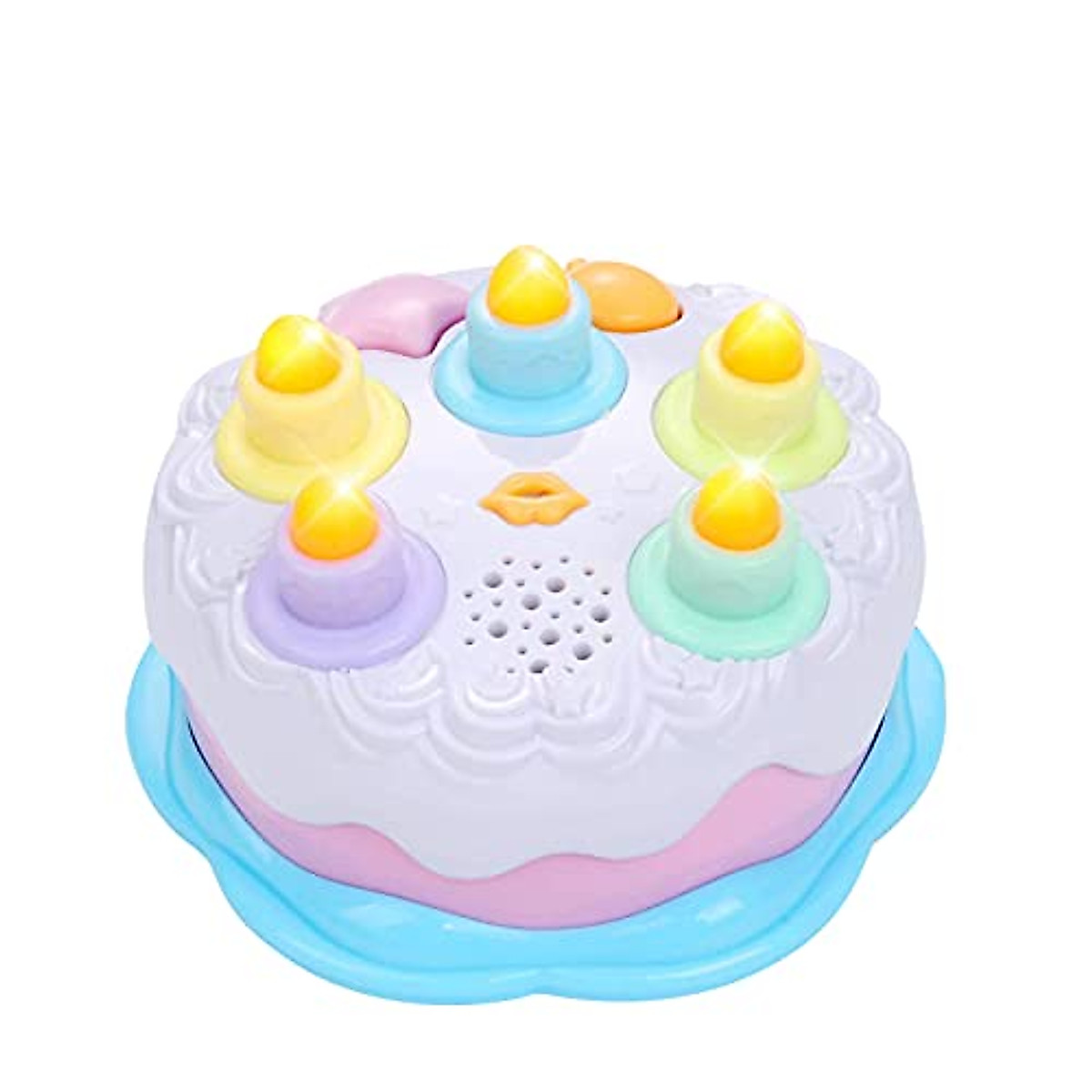OKREVIEW First Birthday Cake Toy - Singing Music Cake Toys with Counting and Blow Candles Toys for 18 Months+ Old Boys Girls Birthday and Xmas Gift