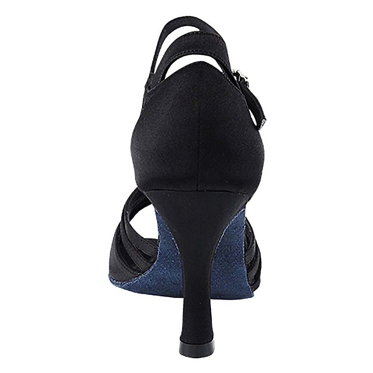 Very Fine Dance Shoes - Ladies Latin, Rhythm, Salsa, Waltz Ballroom Dance Shoes - SERA1154-3-inch Heel and Foldable Brush Bundle - Black Satin - 7