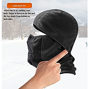 Therma Pro Balaclava Ski Mask Winter Fleece Thermal Face Cover for Men Women Breathable Skiing Motorcycle & Snowboarding, Navy Blue, Large