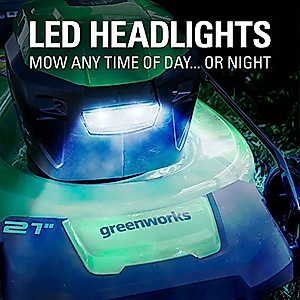 Greenworks 2 x 24V (48V) 21" Brushless Cordless Self-Propelled Lawn Mower, (2) 5.0Ah USB Batteries (USB Hub) and Dual Port Rapid Charger Included