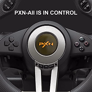 PXN PC Racing Wheel, V3II 180 Degree Universal USB Car Sim Game Steering Wheel with Pedals for Xbox One, Xbox Series S/X PS3, PS4, Switch