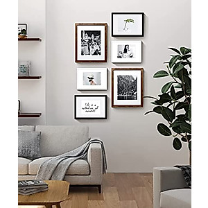 Sonefreiy 11x14 Picture Frame Wood with Mat for 8x10 Modern Brown Photo Frame Set for Desk and Wall Gallery Home Decor Gift, Set of 2