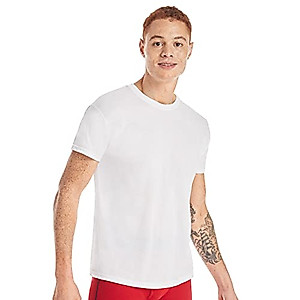 Hanes Men Hanes Men's White Performance Moisture-Wicking Crewneck Undershirt Tees, 5-Pack