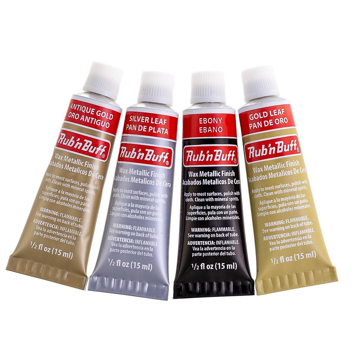 Rub-N-Buff 4 Color Assortment (Silver Leaf, Antique Gold, Gold Leaf, Ebony)
