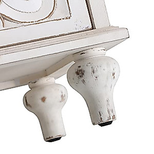 MAISON ARTS Dresser for Bedroom with 3 Drawers, Retro White Chest of Drawers Solid Wood Frame Farmhouse Accent Storage Cabinet for Bedroom Living Room Hallway Entryway Closet