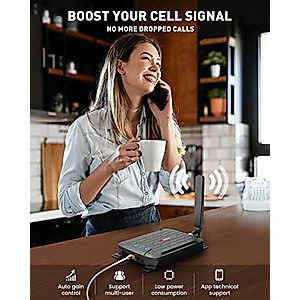HiBoost Mini Cell Signal Booster for Verizon, AT&T, T-Mobile| Up to 1500 Sq Ft/One Room| High Power Outdoor Receiving Antenna| 5G/4G/3G LTE| Band 5, 12/17, 13|App Service + Install| FCC Approved
