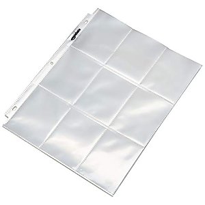 Amazon Basics 9 Sleeve Card Protectors Binder Sheet - 100-Pack