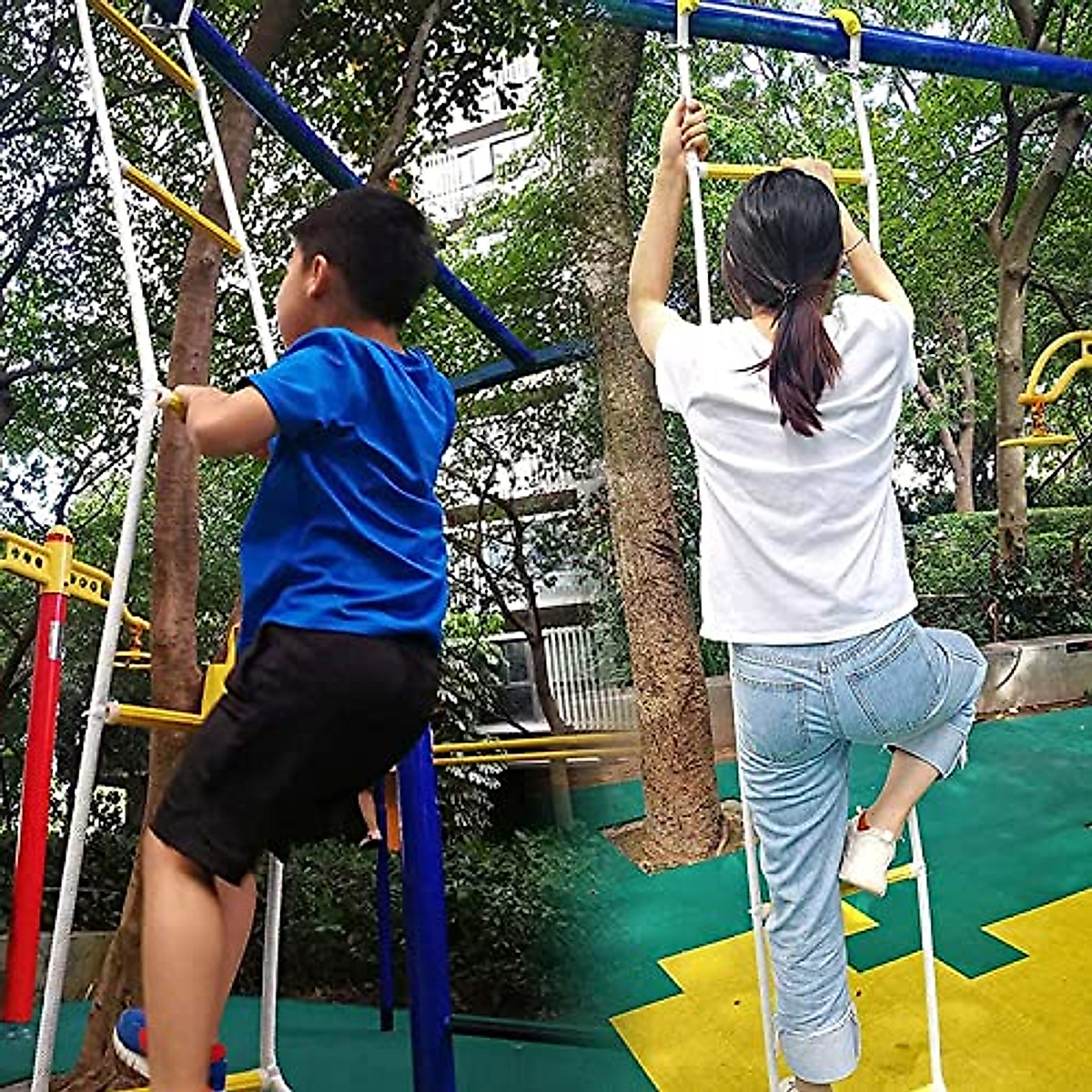 Flame Resistant Emergency Fire Safety Evacuation Ladder,Emergency Fire Escape Ladder Flame Resistant Safety Extension Rope Ladder with 2 Hooks,Homes Reusable Compact & Portable External Ladder