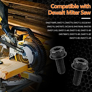 N600011 Miter Saw Blade Bolt for DeWalt, Replacement DeWalt Miter Saw DWS713 DWS715 DWS716 DWS716XPS DWS779 DWS780 DCS361M1 DCS361B DHS790T2 DHS790AB DWS713-B2 DWS713-B3 DWS713-AR DHS790AT2-2 Pack