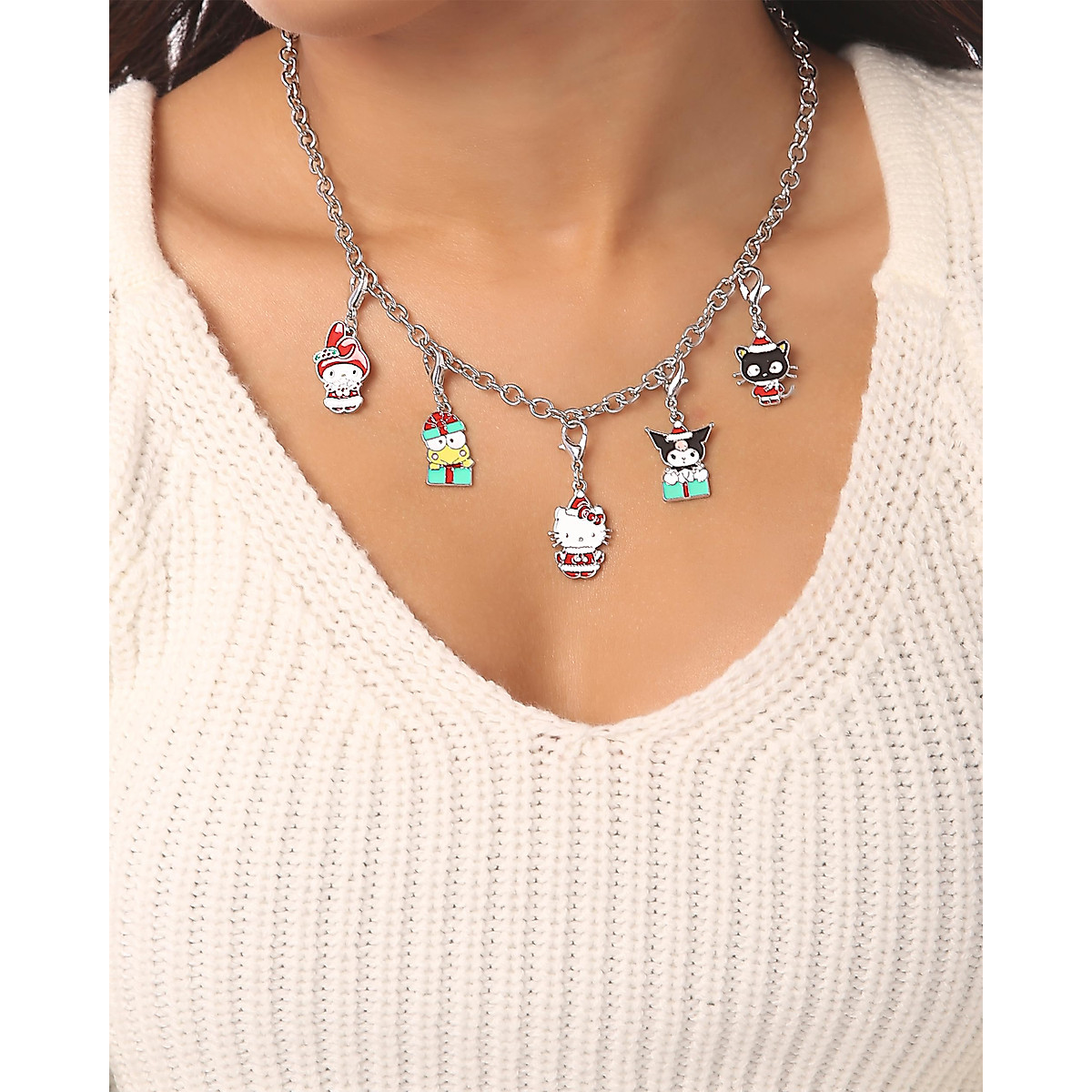 Hello Kitty and Friends Necklace, Bracelet, and 12 Sanrio Charms Advent Set - Official License Jewelry Advent