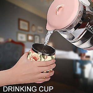 Death's Head Hawk Moth Insulated Tumbler with Lid Stainless Steel Coffee Mug Cute Wine Tea Water Cup Pink-style