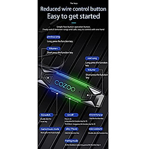 RGB Sport Bluetooth Earbuds,E-Sports Wireless Headset Neckband V5.1 Bluetooth Earphones in-Ear with Waterproof Built-in Dual Mic EQ,20 Hours of Listen Time,Sweat Resistant,Acc/ENC Dual Audio Decoding