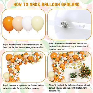 Amandir 122pcs Little Cutie Baby Shower Decorations, Orange Yellow Balloon Garland Arch kit, Willow Leaves A Little Cutie is On The Way Banner for Tangerine Theme Fruit Birthday Party Decor