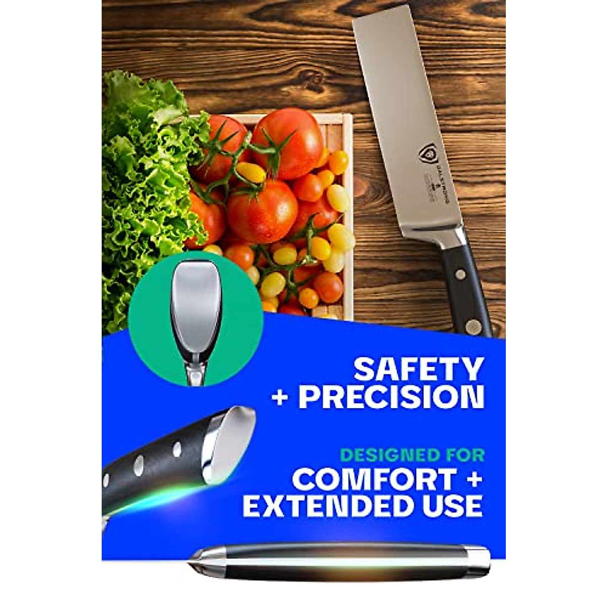 Dalstrong Gladiator Elite Series Forged High Carbon German Steel Produce Kitchen Knife, 6 Inches, Sheath Included