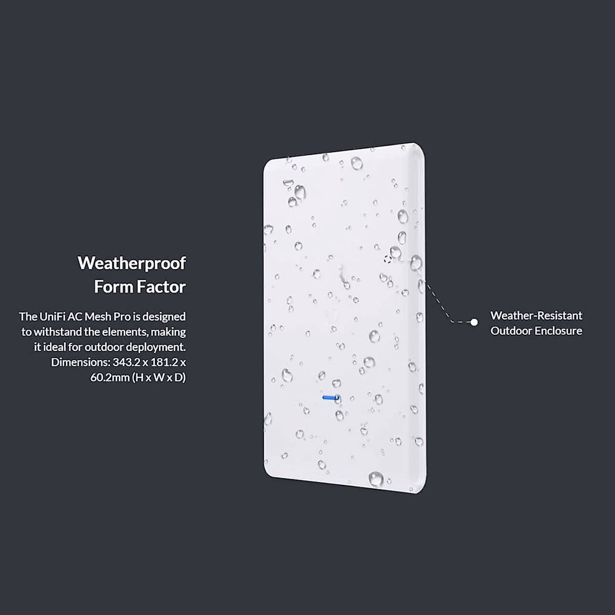 UniFi Mesh AC Pro UAP-AC-M-PRO-US 802.11AC 3x3 MIMO Outdoor Wi-Fi Access Point Wide-Area Dual-Band AP