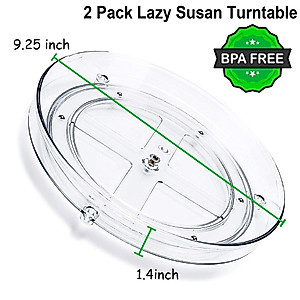 10.6inch 2 Tier Lazy Susan Organizer and 9.26inch 2 Pack Lazy Susan Tray
